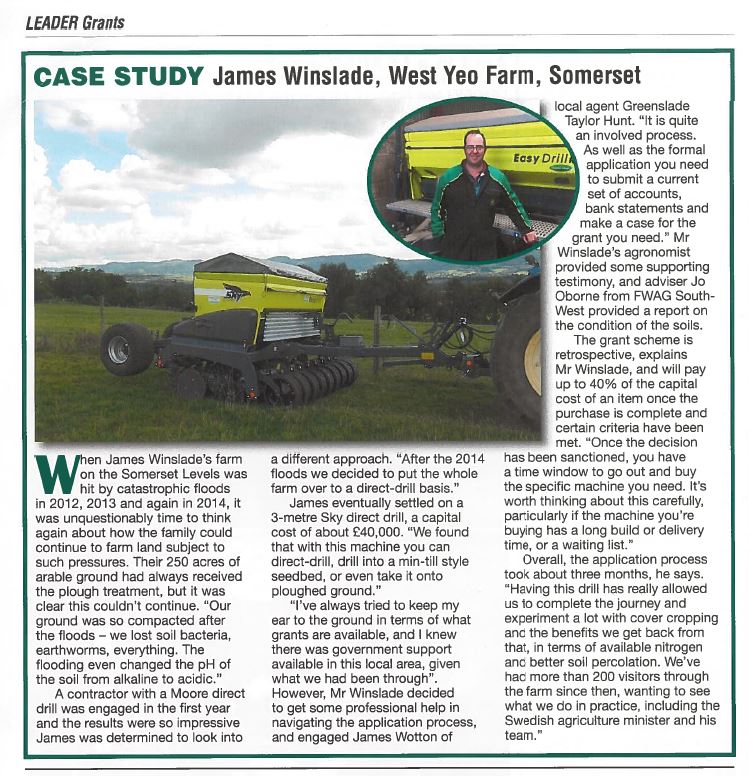 LEADER Grant Case Study - James Winslade, Wet Yeo Farm Somerset | Opico ...